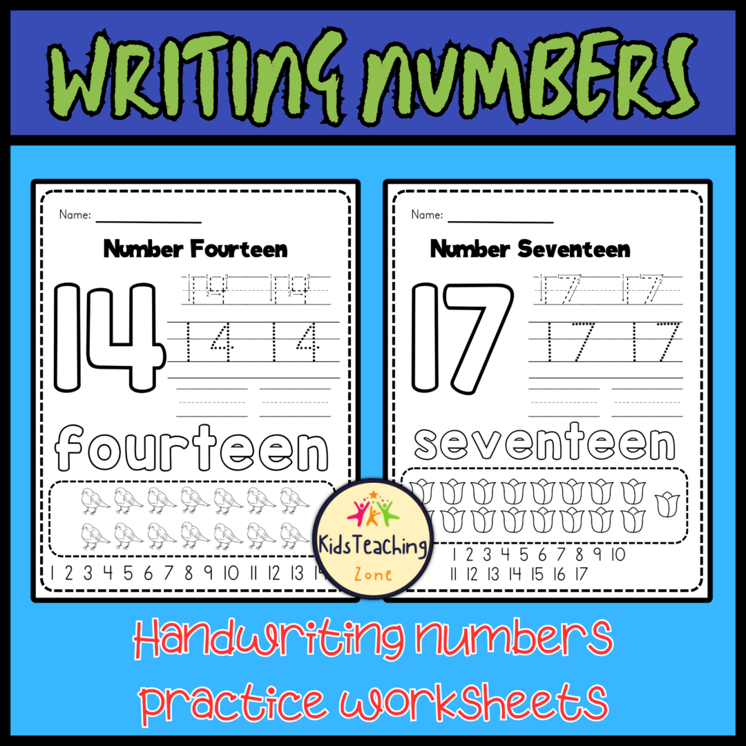 Tracing and Writing Numbers Practice for Kindergarten 1 to 20 Trace ...