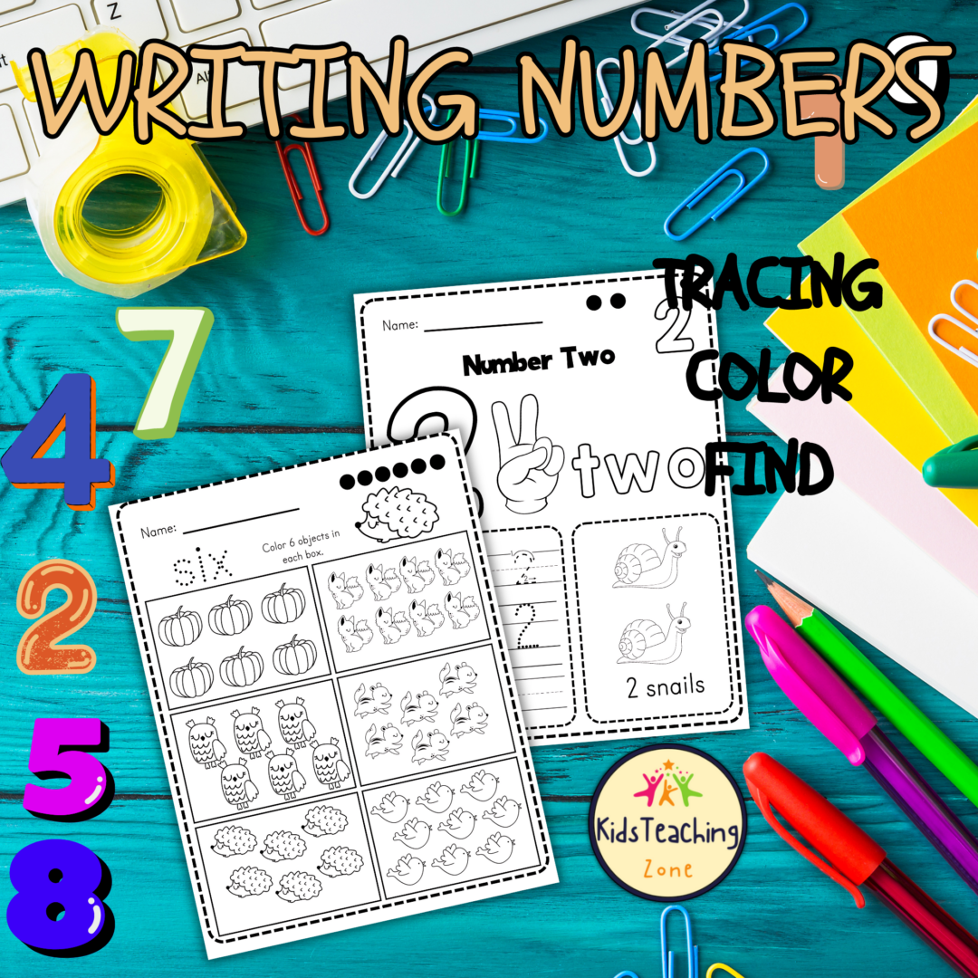 Tracing and Writing Numbers Practice for Kindergarten 1 to 20 Trace ...