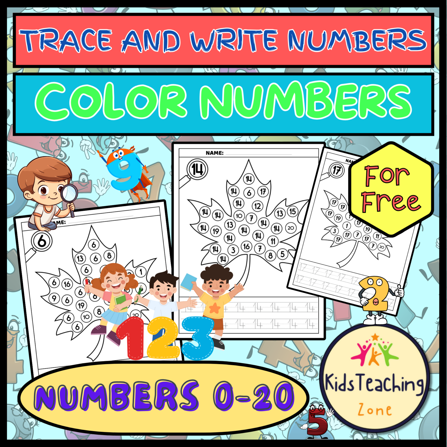 Trace And Write Numbers | Color Numbers 1 To 20 - Teacher Professional ...