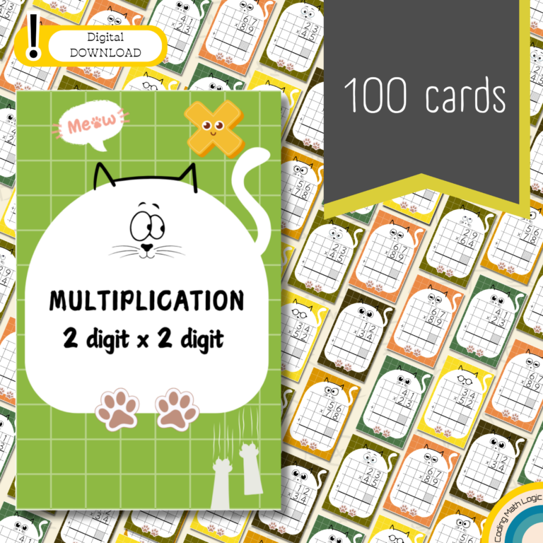 Multiplication flash cards 2 digit x 2 digit - Teacher Professional ...