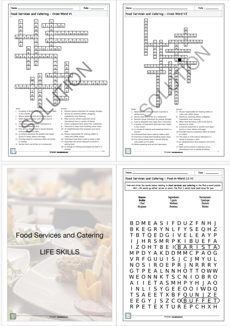 Food Technology Emergency Lesson - Food Services and Catering - Teacher ...