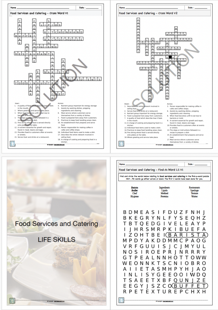 Food Technology Emergency Lesson - Food Services and Catering - Teacher ...