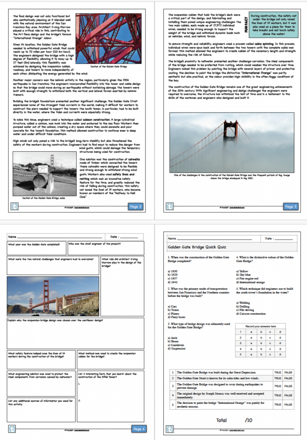 Engineering Case Study - The Golden Gate Bridge - Teacher Professional ...
