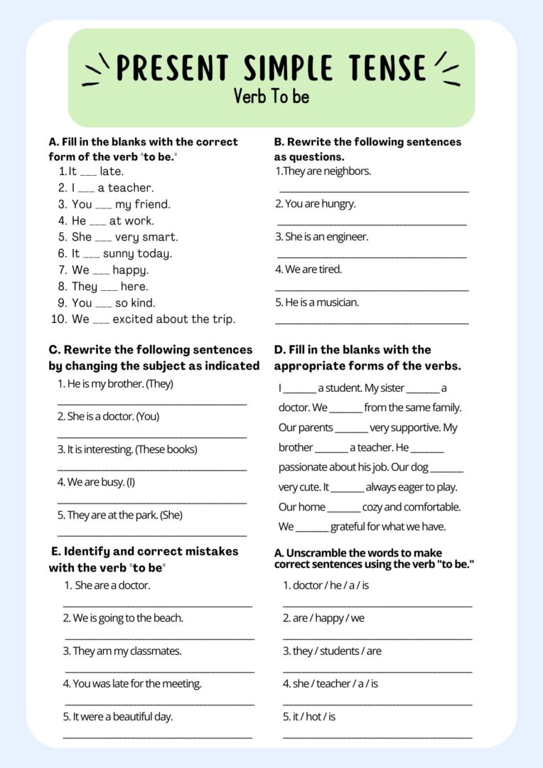 Verb To be Present Simple Exercises - Teacher Professional Development