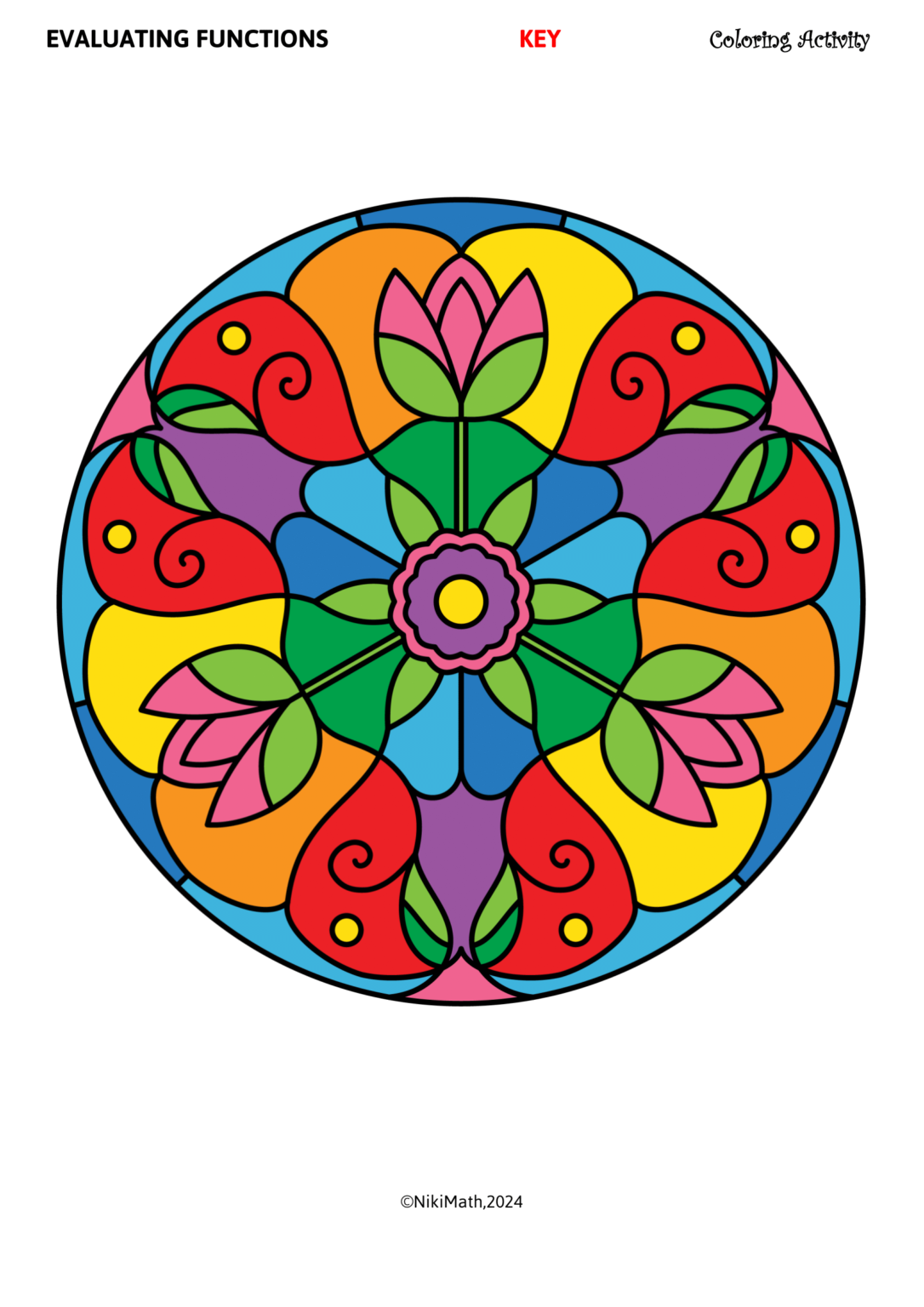 Evaluating Functions - Coloring Activity/Color by Code - Teacher ...