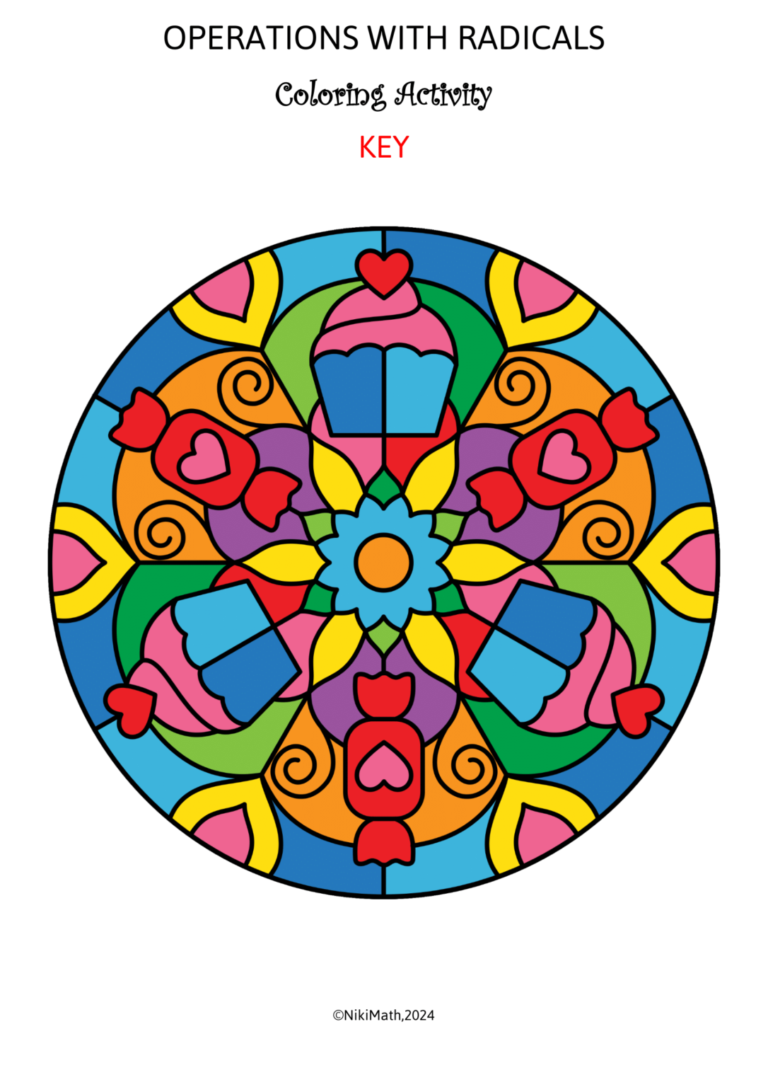 Operations with Radicals - Coloring Activity/Color by Code - Teacher ...