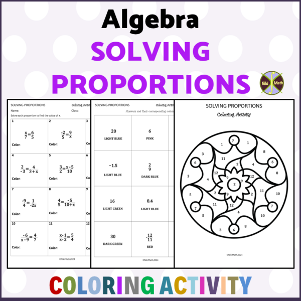Solving Proportions - Coloring Activity/Color by Code - Teacher ...