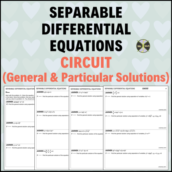 Separable Differential Equations-Circuit (15 Problems, general ...