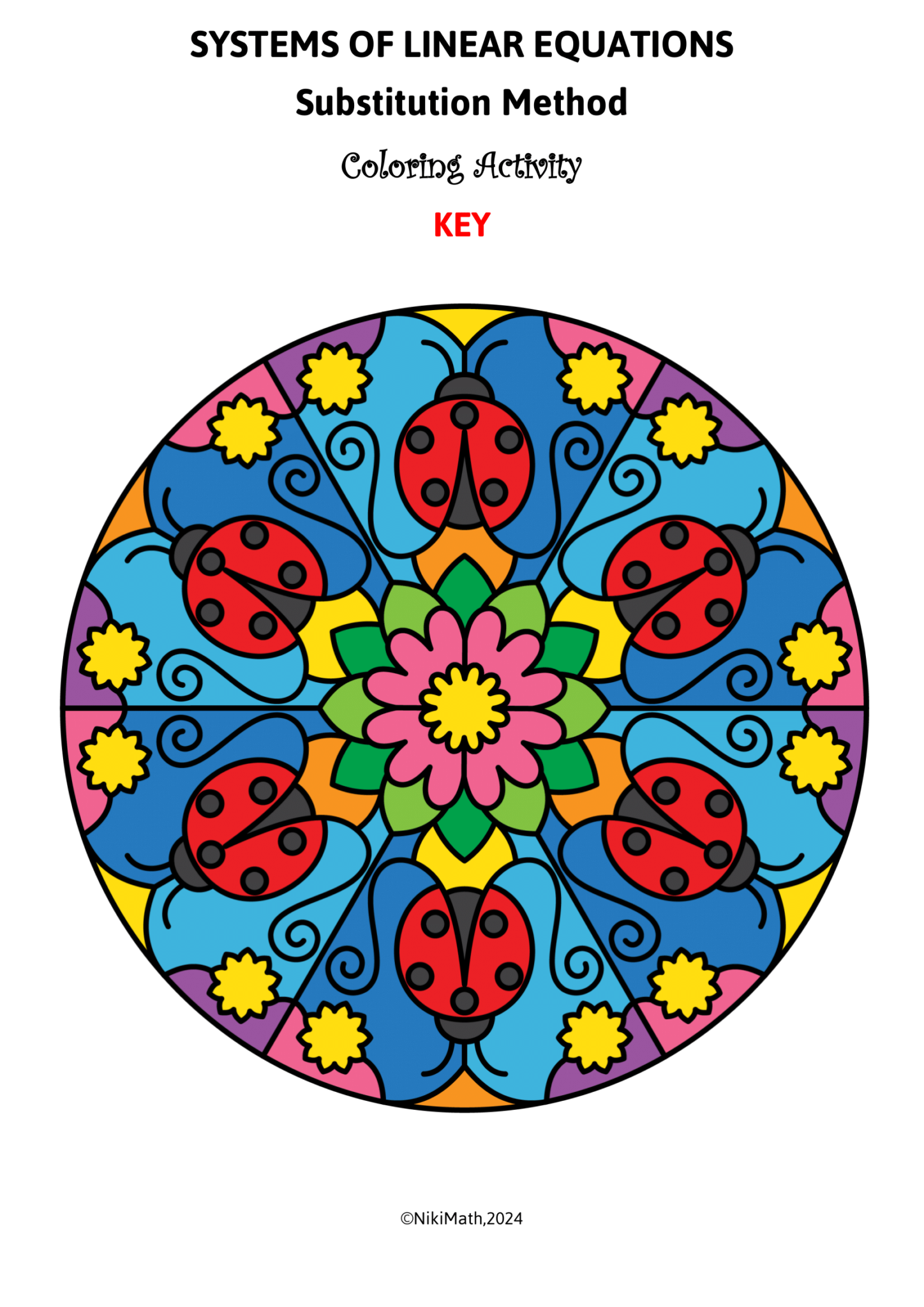 Systems of Linear Equations (Substitution Method) - Color by Code ...