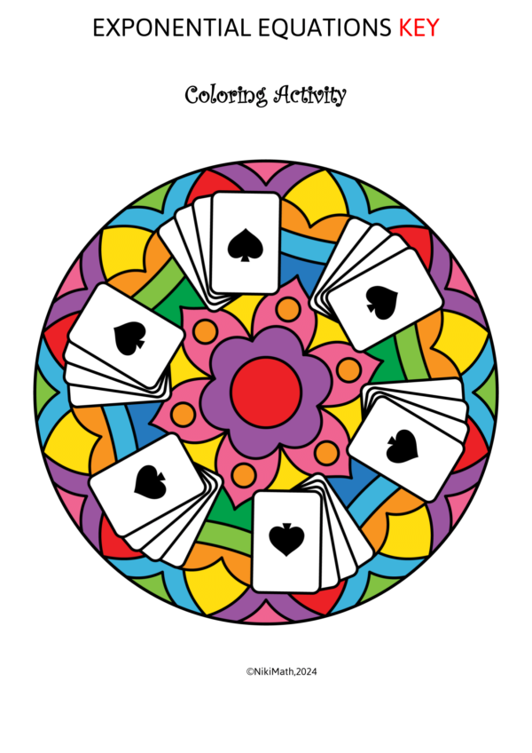 Exponential Equations - Coloring Activity/Color by Code - Teacher ...