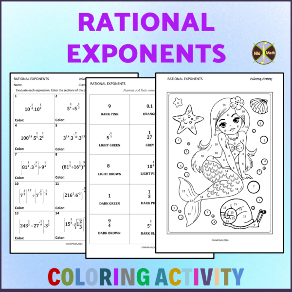 Rational Exponents - Coloring Activity - Teacher Professional Development