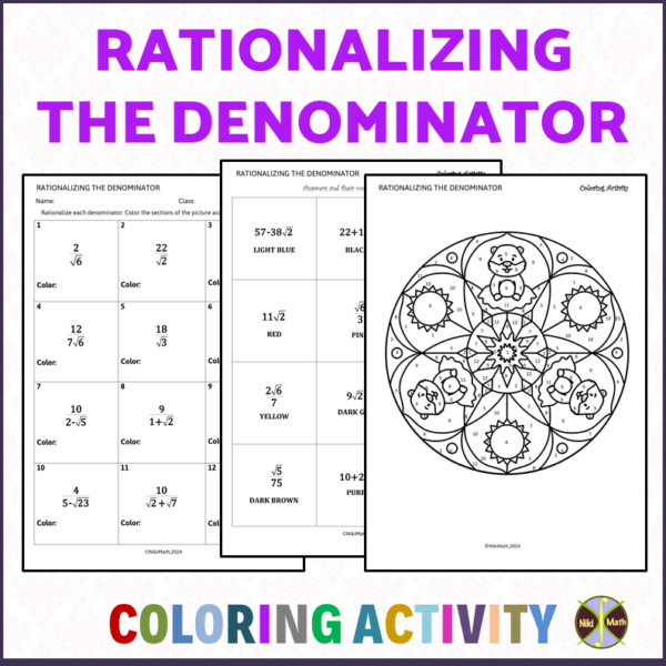 Rationalizing the Denominator - Coloring Activity - Teacher ...
