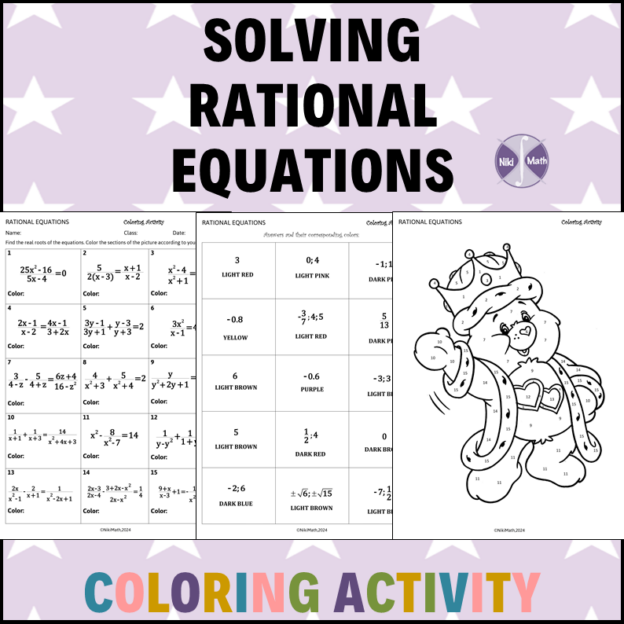 Solving Rational Equations - Coloring Activity - Teacher Professional ...