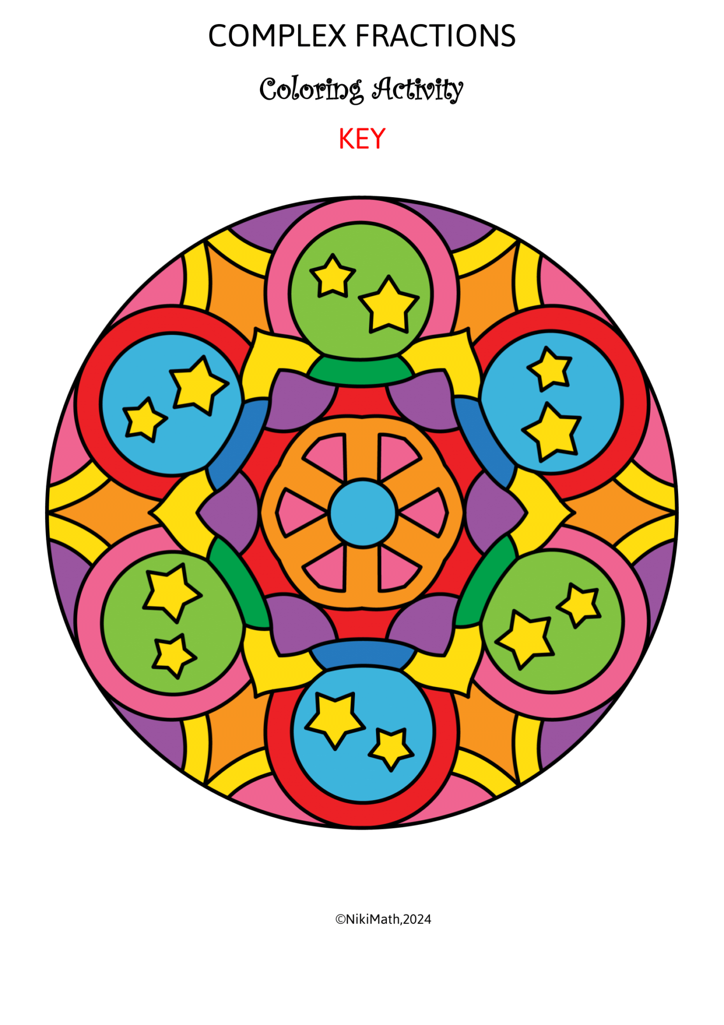Complex Fractions - Coloring Activity/Color by Code - Teacher ...
