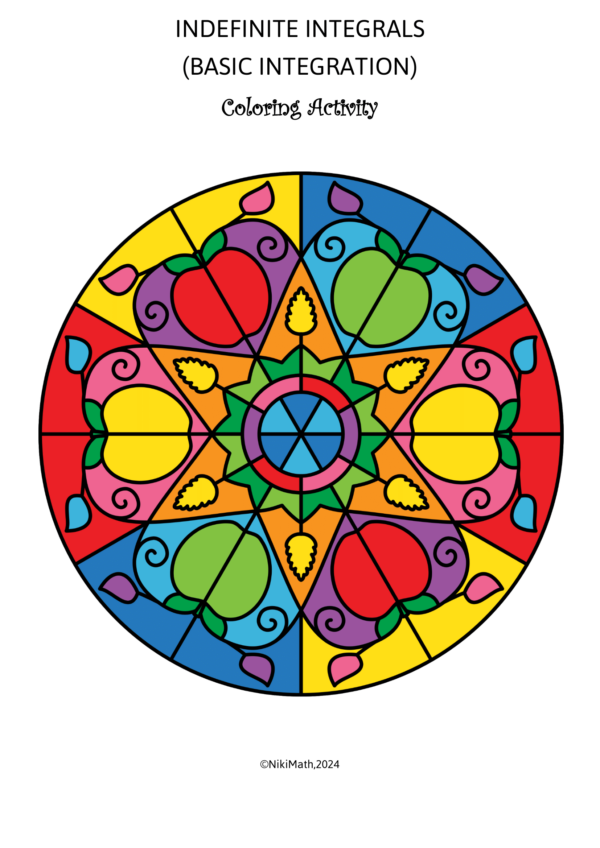 Calculus: Indefinite Integrals (Basic Integration) - Color by Code ...