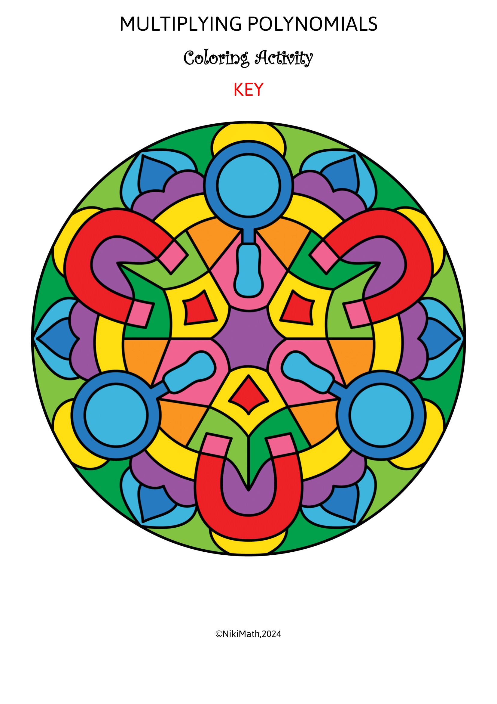 Multiplying Polynomials - Color by Code - Teacher Professional Development