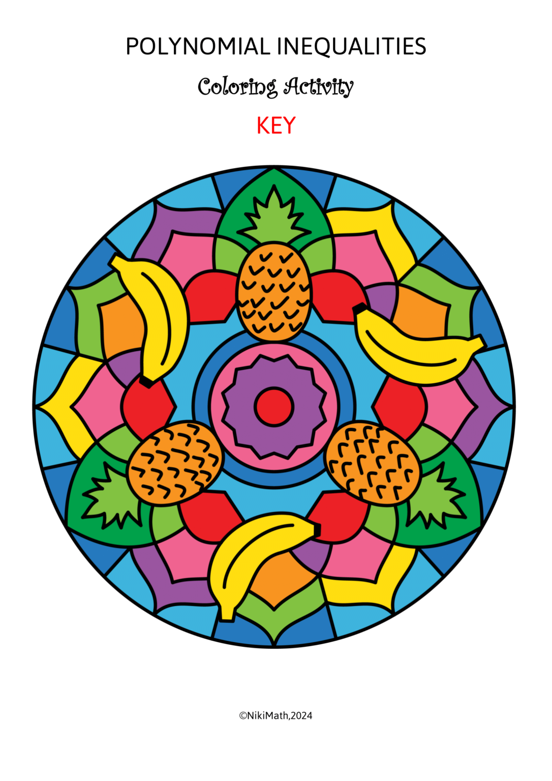 Polynomial Inequalities - Coloring Activity/Color by Code - Teacher ...