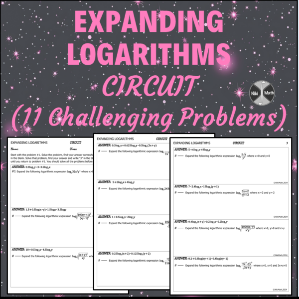 Expanding Logarithms - Circuit (11 challenging problems) - Teacher ...