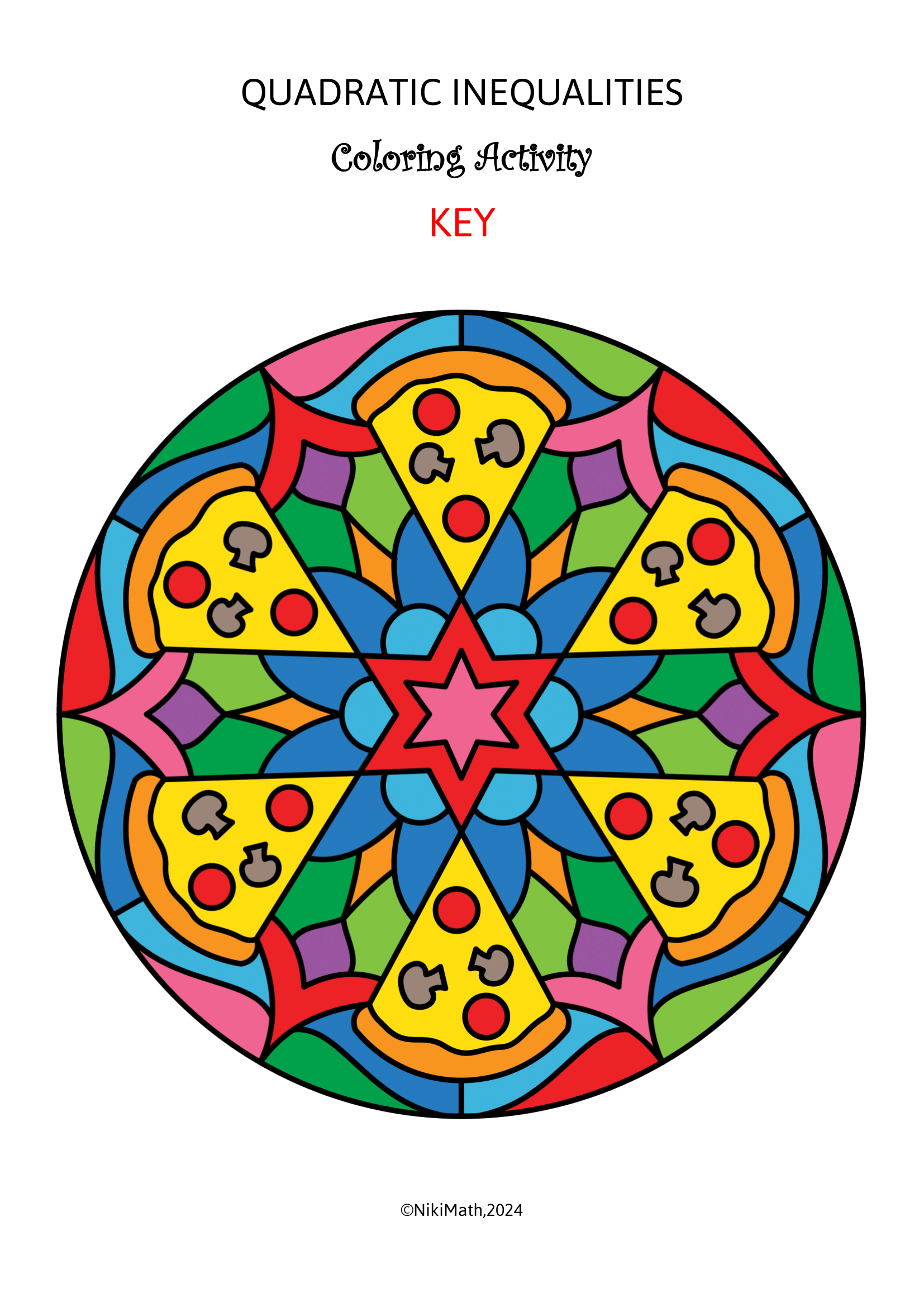 Solving Quadratic Inequalities (with one variable) - Color by Code ...