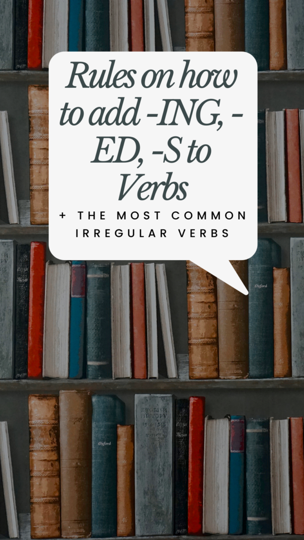 Rules on how to add -ING, -ED, -S to Verbs+ IRREGULAR VERBS - Teacher ...