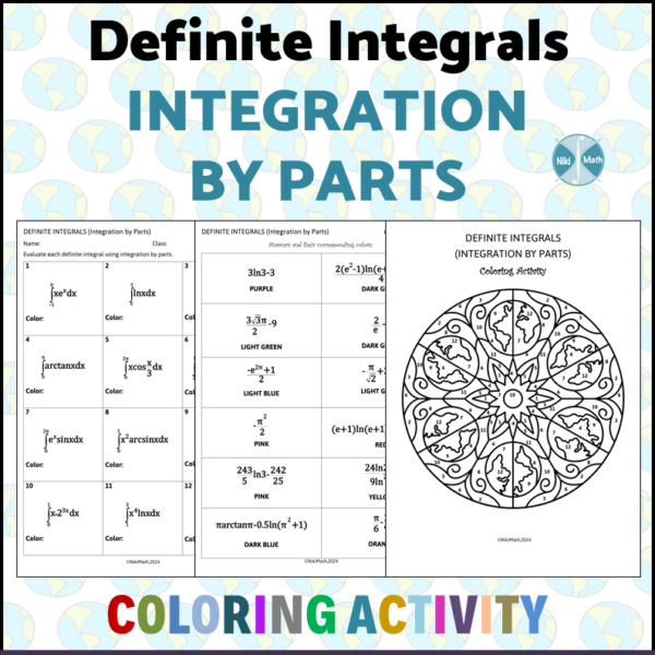 Definite Integrals: Integration by Parts - Color by Code (Earth Day ...