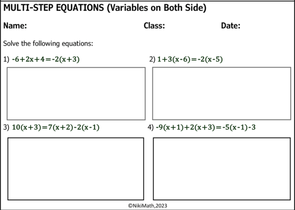 Algebra 1 Warm-Ups - Solving Equations and Proportions (12 topics, 46 ...