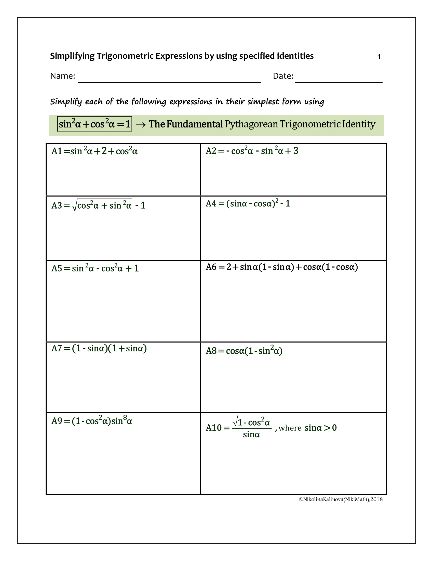 Simplifying Trig Expressions by SPECIFIED trig identities (full typed ...