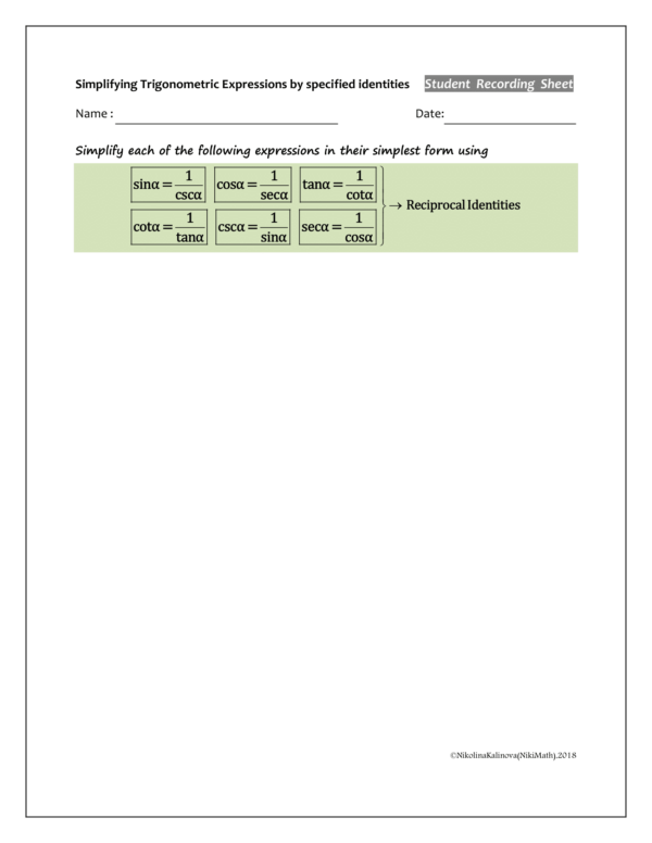 Simplifying Trig Expressions by SPECIFIED trig identities (full typed ...