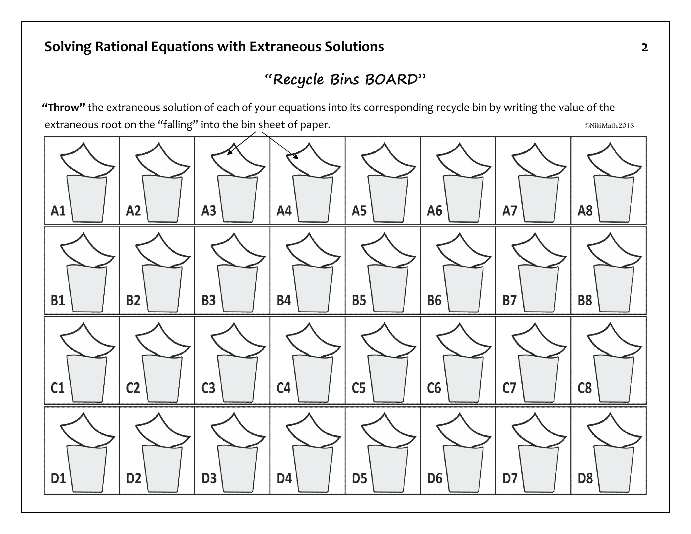 Rational Equations ALL with EXTRANEOUS Solutions - Group Activity ...