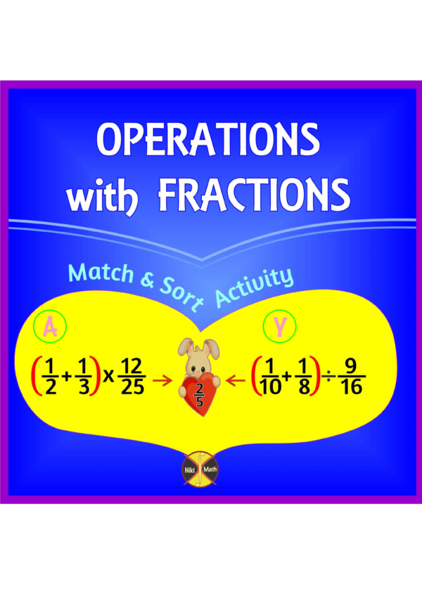 Operations with Fractions - Match and Sort (Group) Activity - Teacher ...