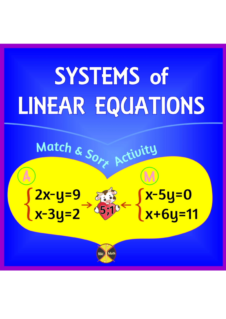 Systems of Linear Equations - Matching & Sorting (Group) Activity ...