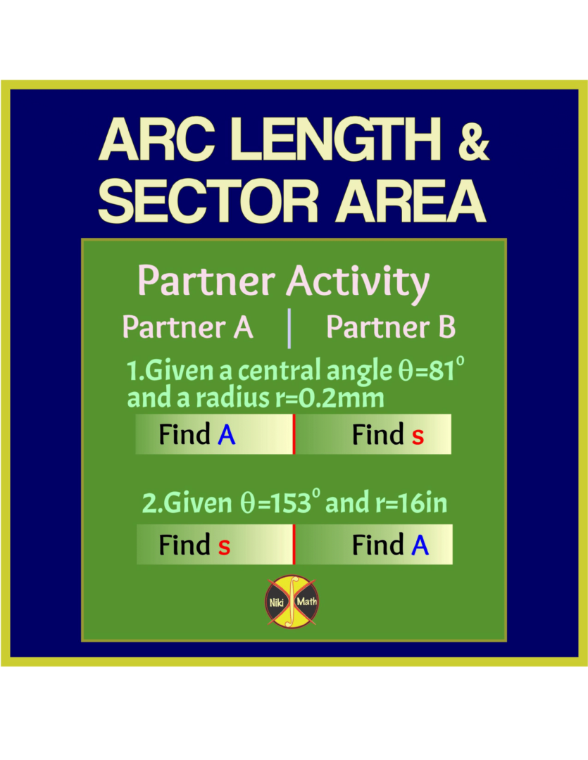 Arc Length and Sector Area - Partner Activity - Teacher Professional ...