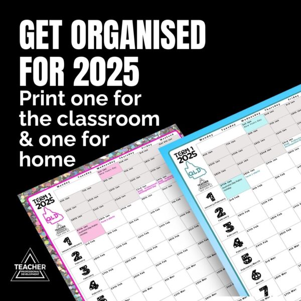 2025 QLD Full-Year School Term Planner - Teacher Professional Development