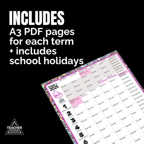 2025 QLD Full-Year School Term Planner - Teacher Professional Development