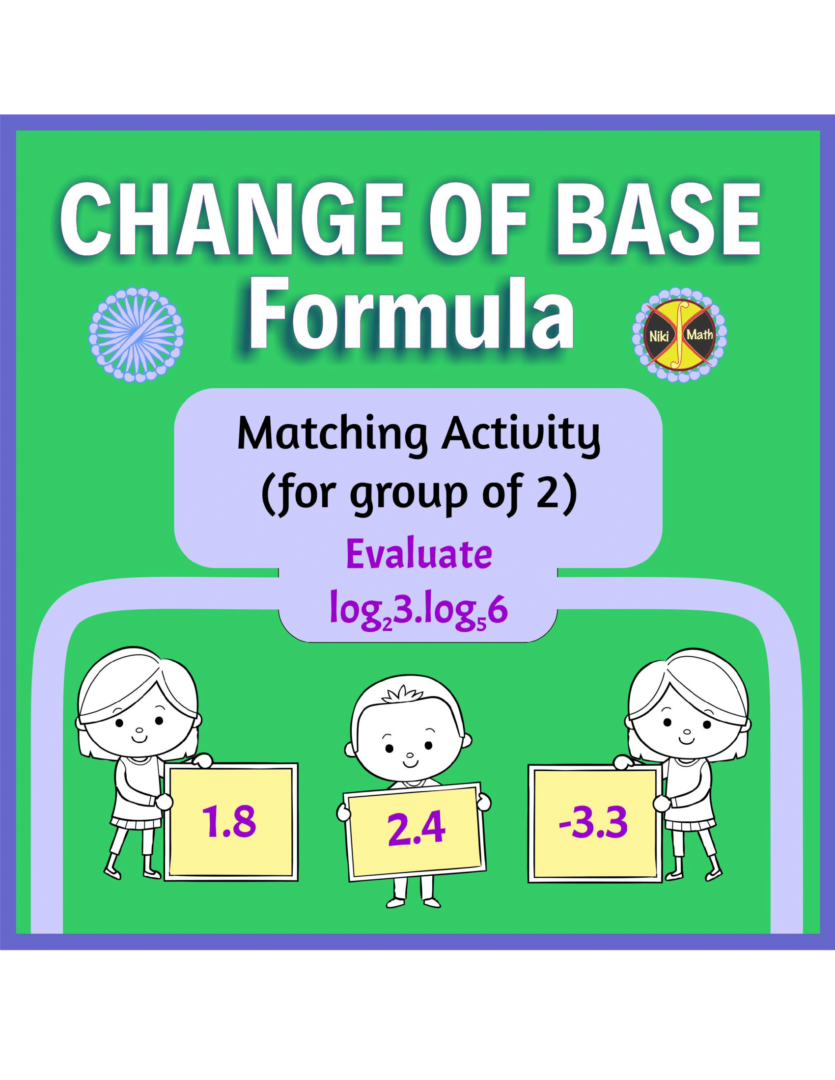 Change of Base Formula - Matching Activity (independent practice or for ...