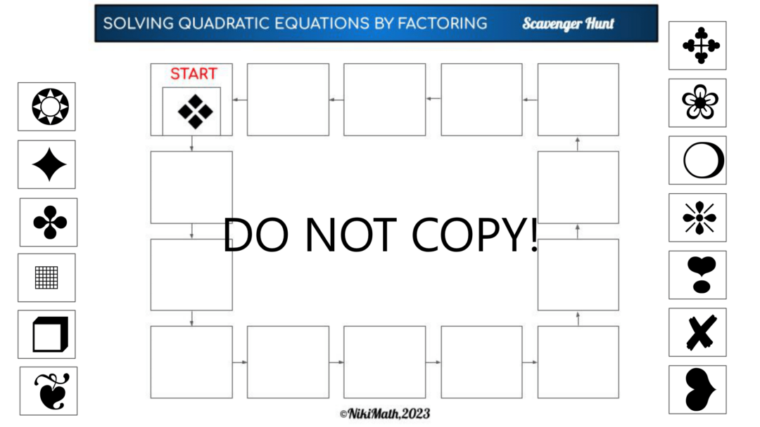 Solving Quadratic Equations by Factoring - Digital Scavenger Hunt ...