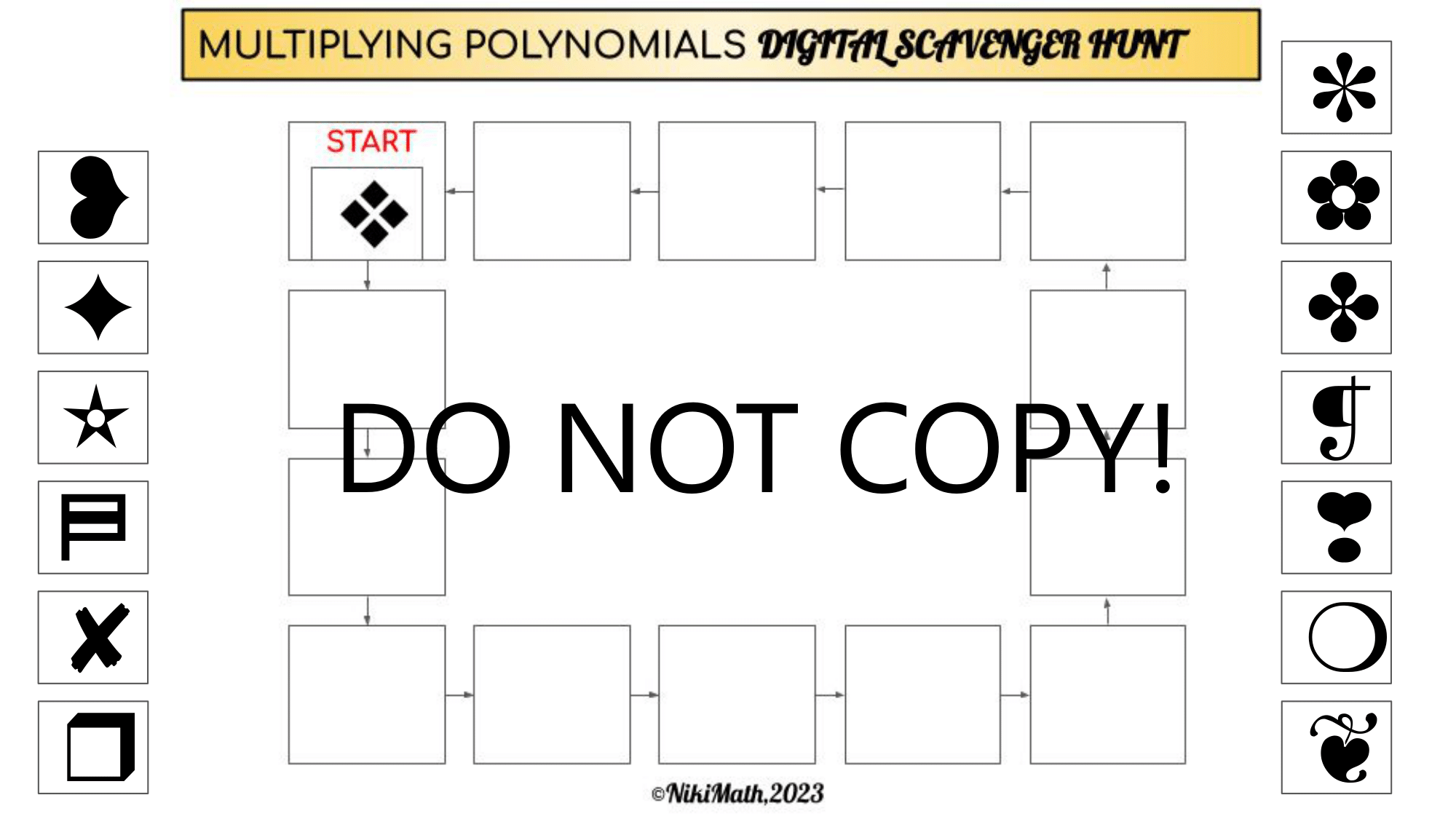 Multiplying Polynomials - Digital Scavenger Hunt with a Symbol Path ...