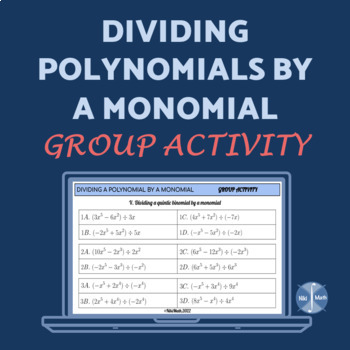 Divide A Polynomial By A Monomial Worksheet