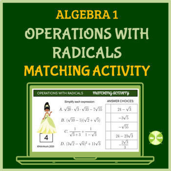 Operations with Radicals - Princesses Themed Matching Activity ...