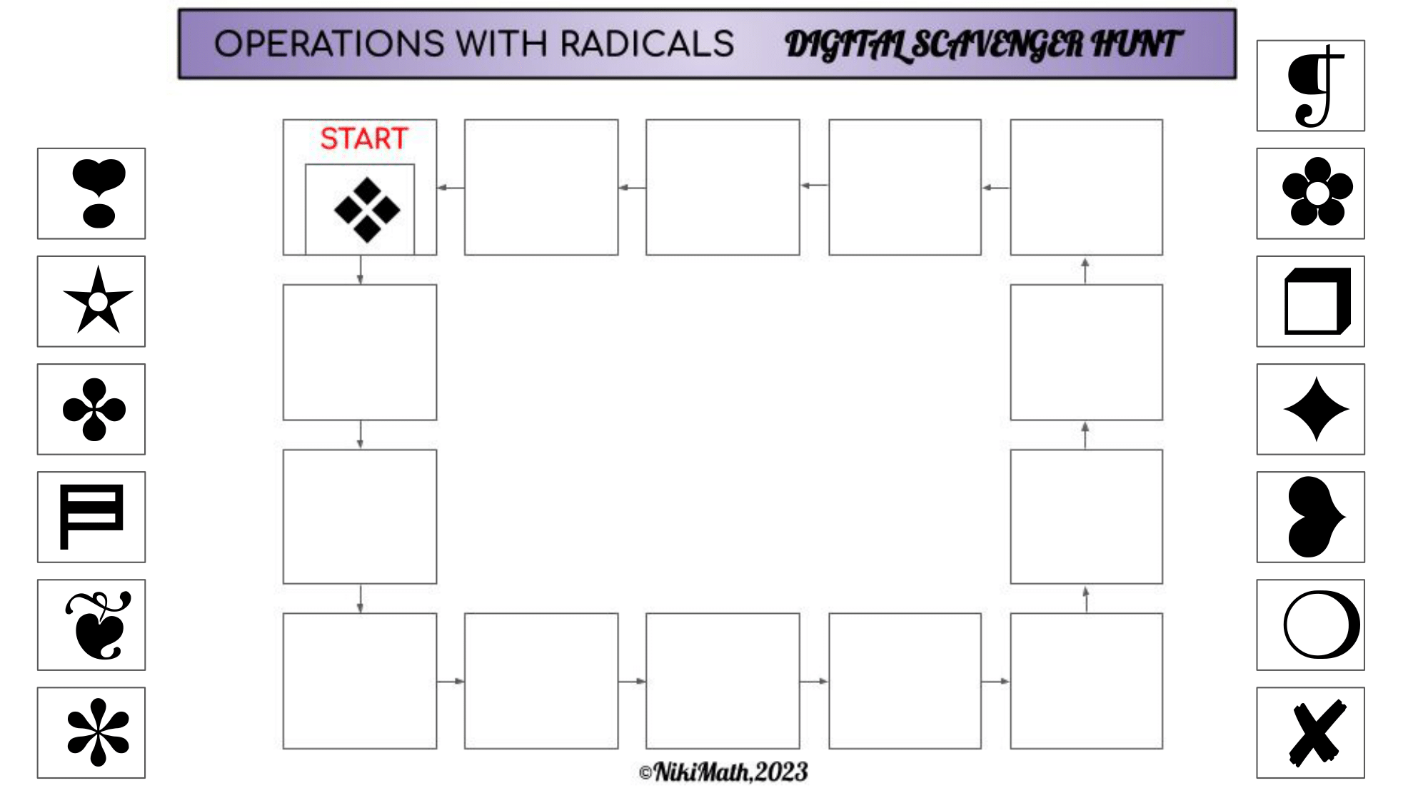 Operations with Radicals - Digital Scavenger Hunt with a Symbol Path ...