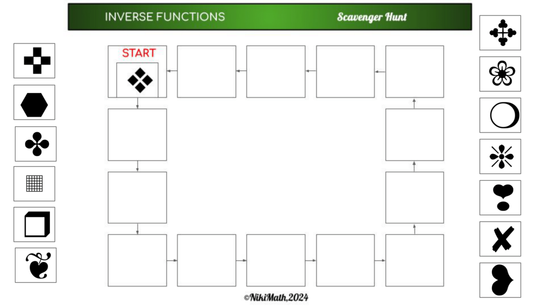 Inverse Functions - Digital Scavenger Hunt with a Symbol Path - Teacher ...