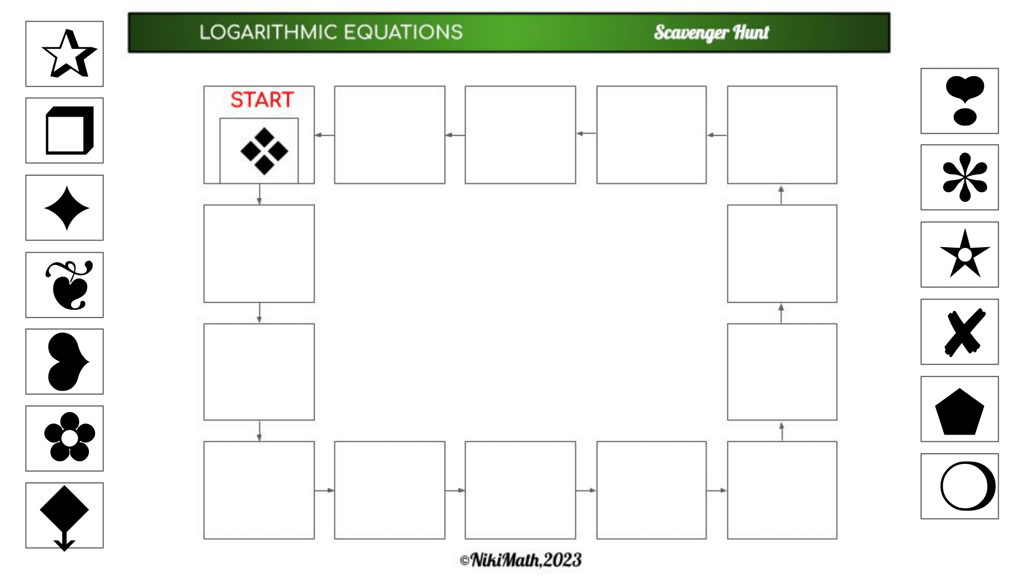 Logarithmic Equations - Scavenger Hunt with Symbol Path - Teacher ...