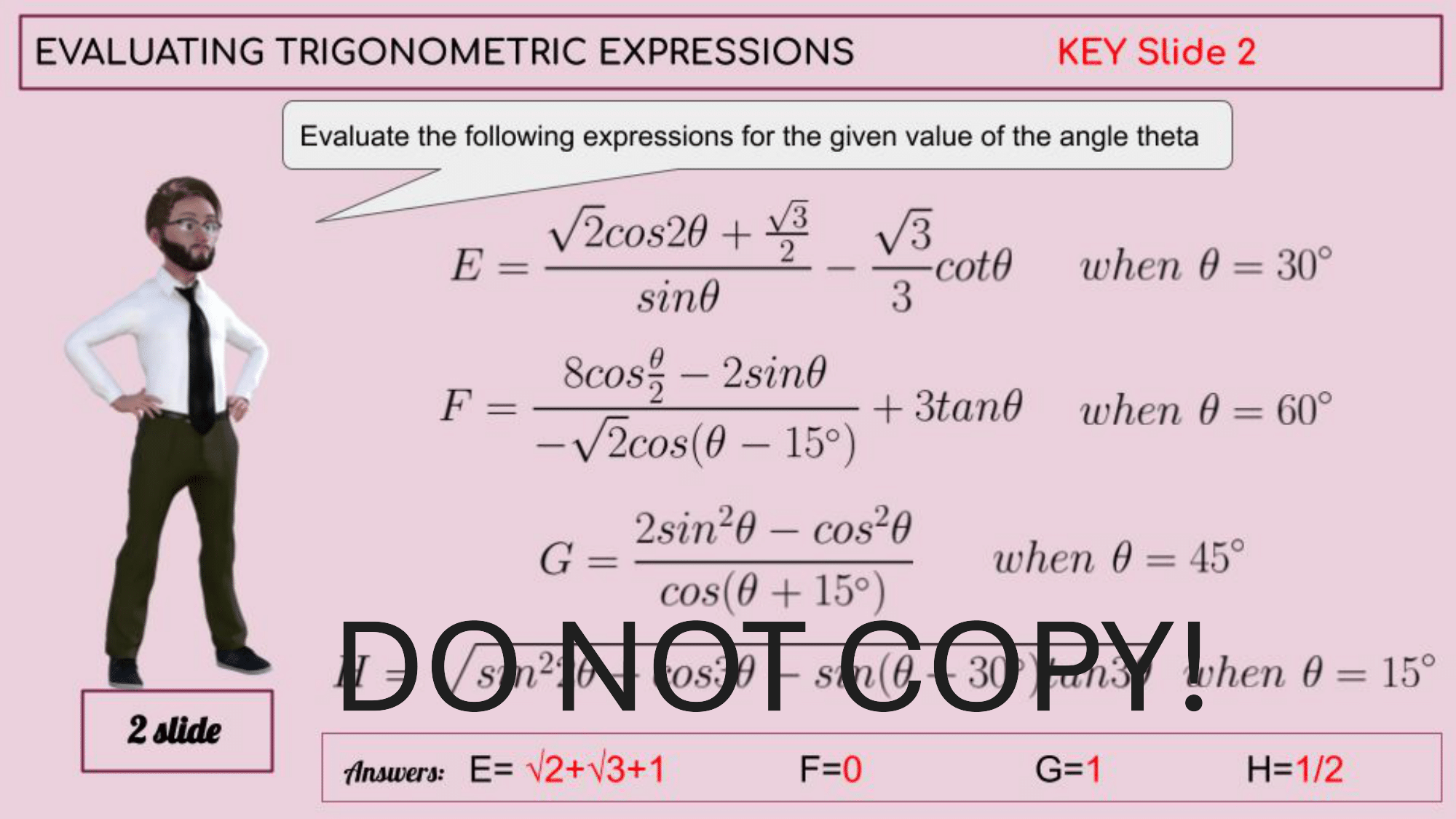 Evaluating Trigonometric Expressions of an Acute Angle -Challenging ...