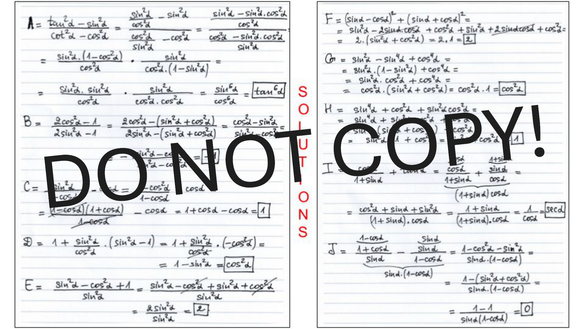 Trigonometric Identities-Simplifying Trig Expressions-Matching Activity ...