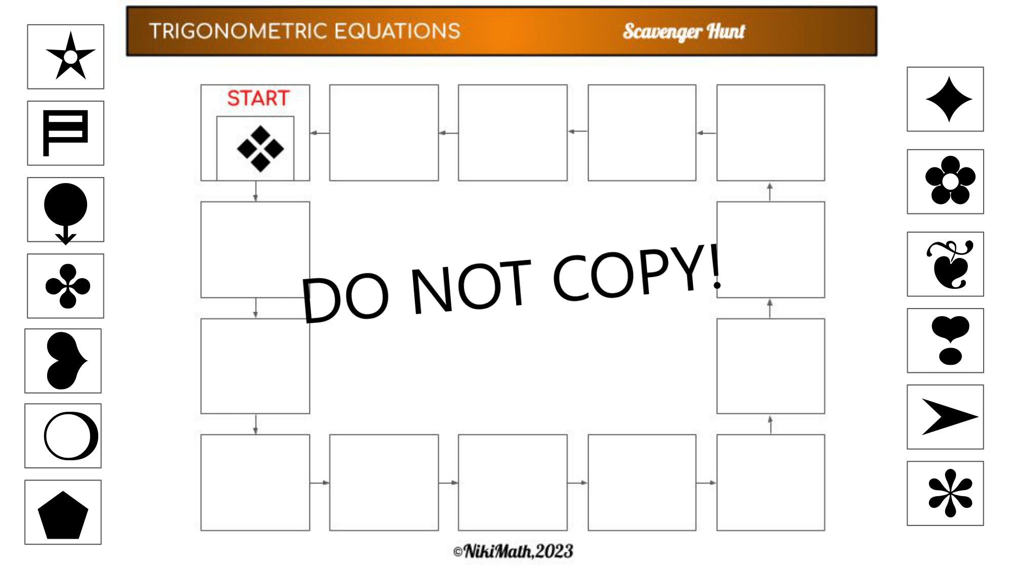 Trigonometric Equations - Digital Scavenger Hunt with Symbol Path ...
