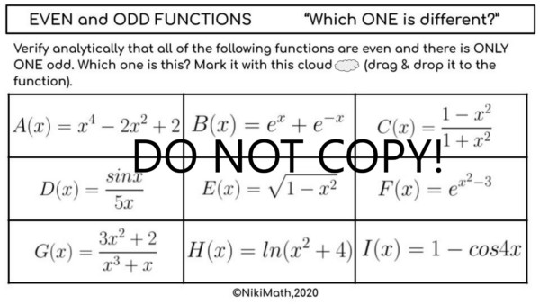 Even and Odd Functions - "Which ONE is Different from the Others ...