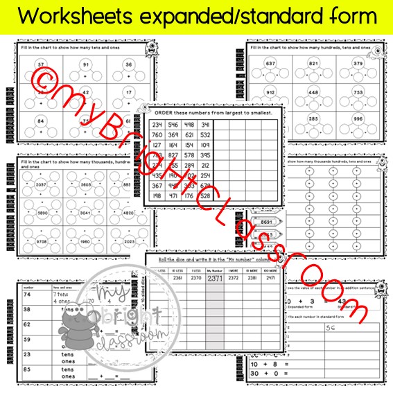 Expanded Form: Place Value Activities for grade 2 - Teacher ...