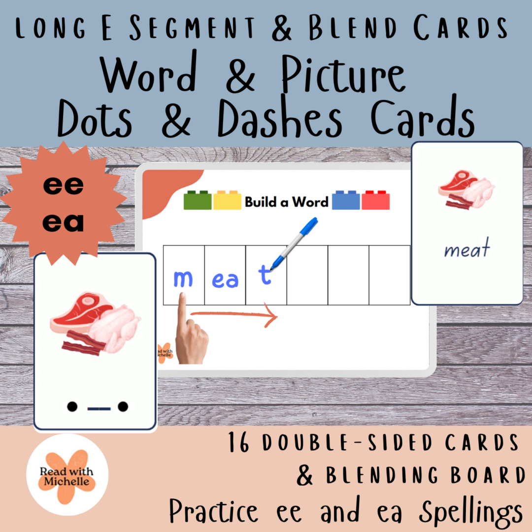 Long E 'ee' and 'ea' Blend and Segment Word Cards and Board Set ...