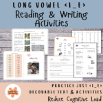 Decodable Text & Passage with Activities 'i_e' Long I Extended/Complex Code - Teacher ...