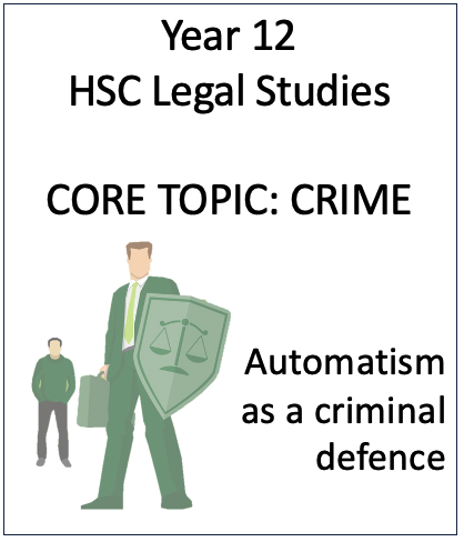 Yr.12 Legal Studies: Crime - Automatism as a criminal defence - Teacher ...
